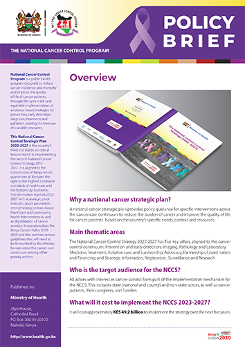 Policies and guidelines - National Cancer Control Program